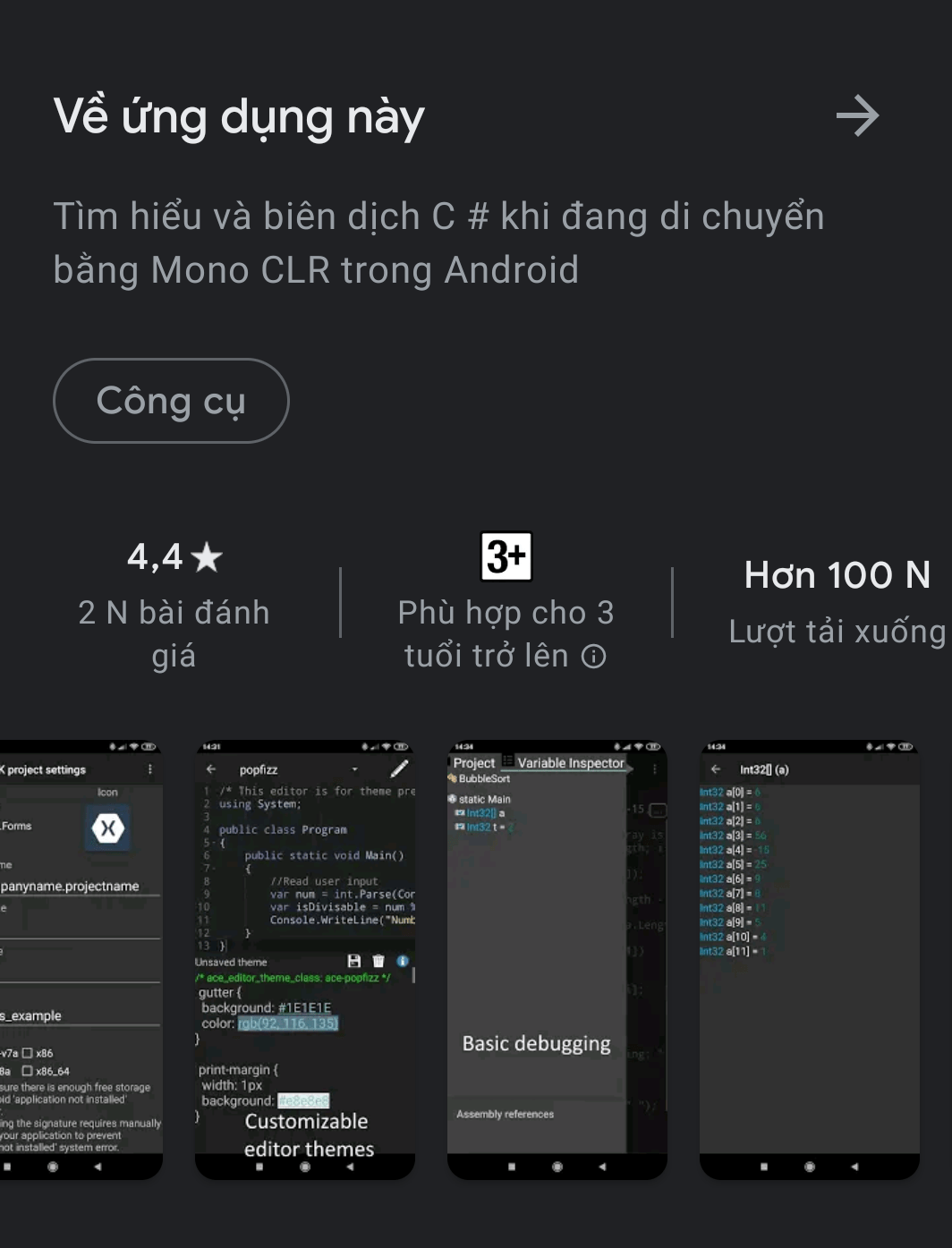 Lập trình C# trên điện thoại Android với C# Shell